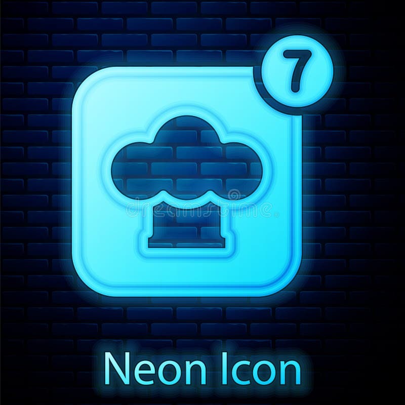 Neon Chef Hat Icon. Glowing Neon Chef Cap with Heart, Bakery Sign Stock ...