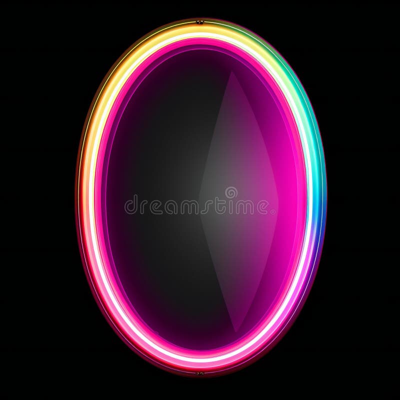 Glowing Neon Circle Frame with Space for Text Stock Illustration ...