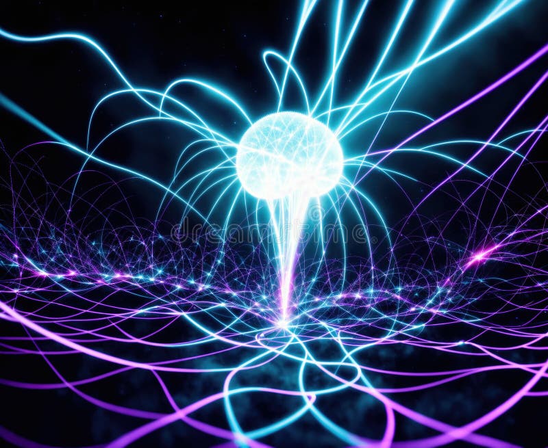 A Glowing, Neon-colored Electrical Circuit with Wires and Components ...