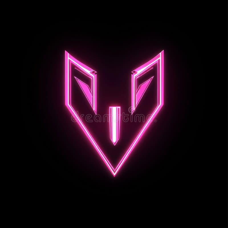 A Glowing Neon Cyber Security Warning Sign Hovers Above a Network ...