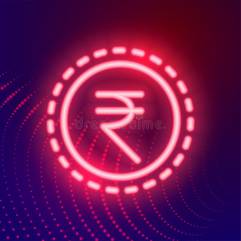 Indian Digital Rupee Symbol on Blue Background Stock Vector ...