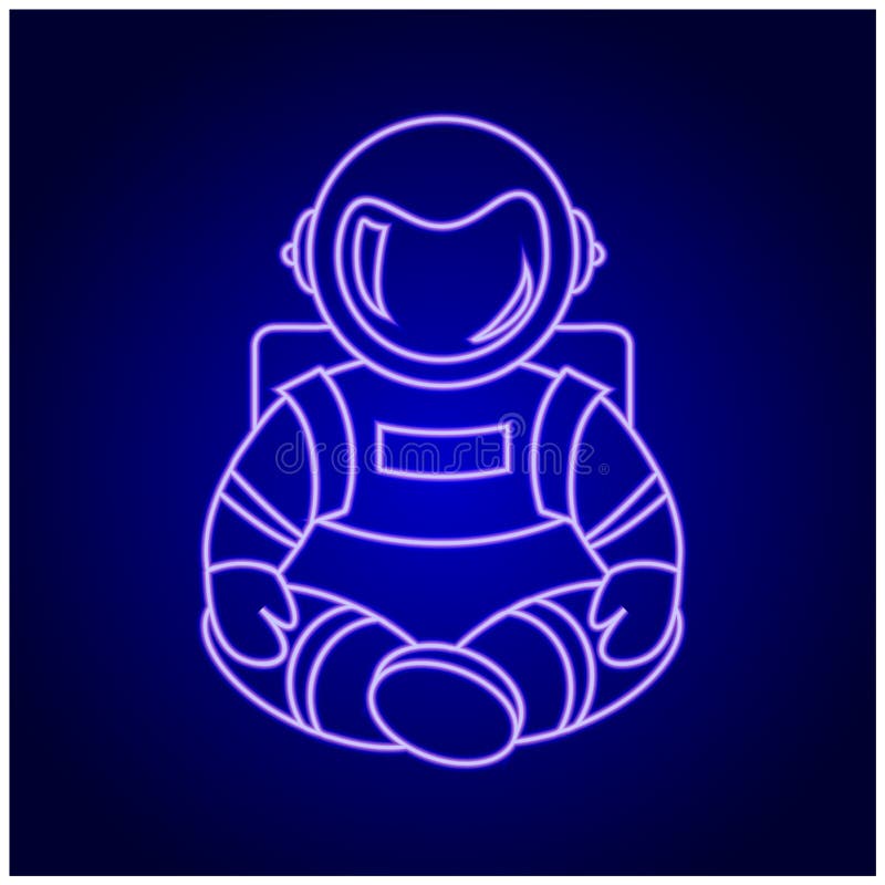 Retro Neon Glowing Astronaut Stock Vector - Illustration of culture ... Retro Neon Glowing Astronaut Stock Vector - Illustration of culture ...