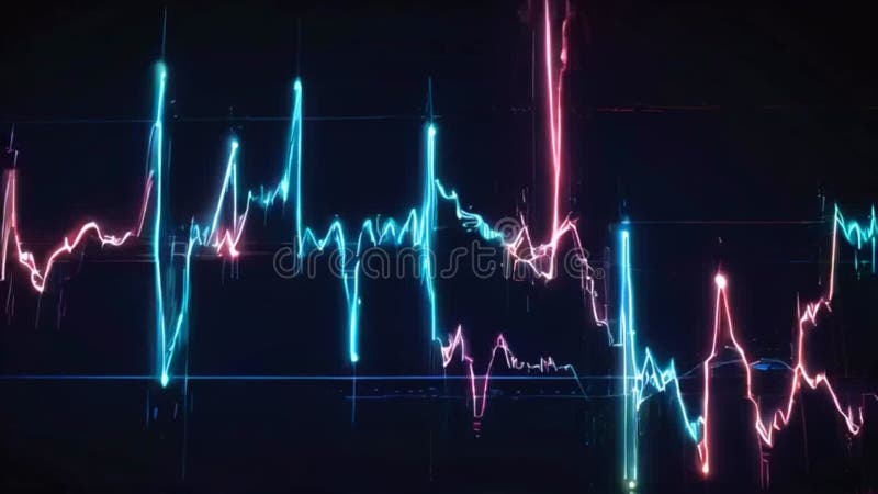 Glowing Neon EKG Heartbeat Line Pattern Stock Video - Video of rhythm ...