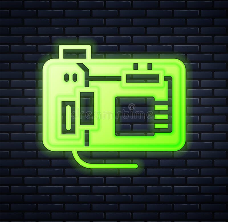 Glowing Neon Electronic Computer Components Motherboard Digital Chip ...