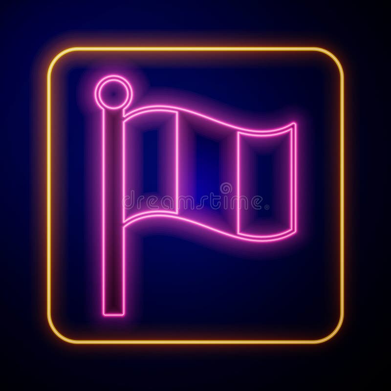 Neon Flag Red Color Vector Illustration Flat Style Image Stock Vector ...