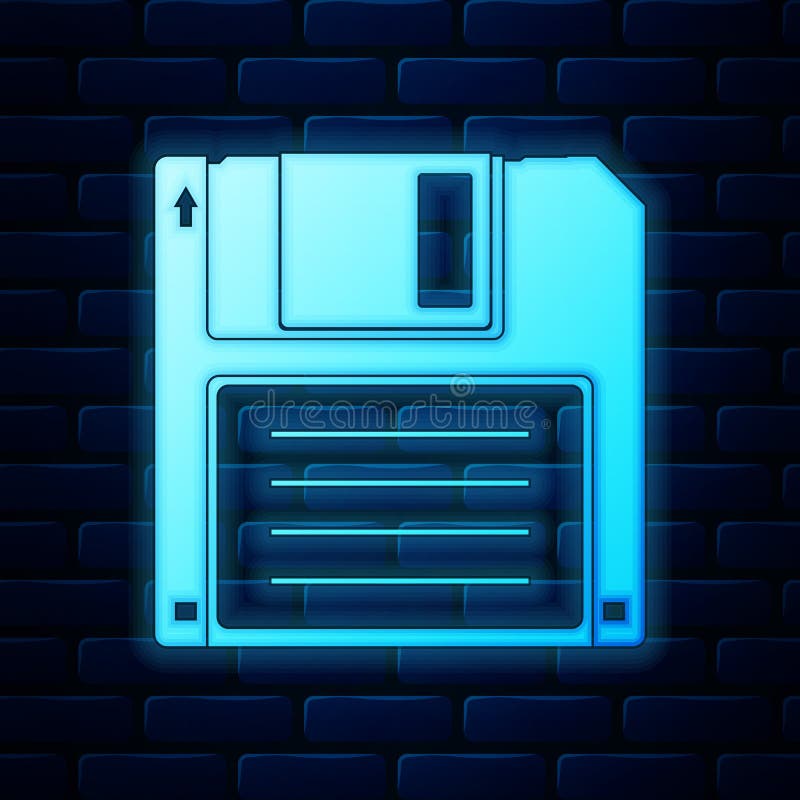 Glowing Neon Floppy Disk for Computer Data Storage Icon Isolated on ... Glowing Neon Floppy Disk for Computer Data Storage Icon Isolated on ...