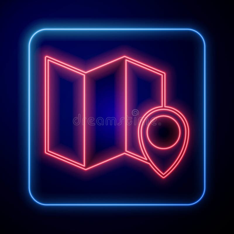 Neon Map Location Icon Stock Illustrations – 9,100 Neon Map Location ...