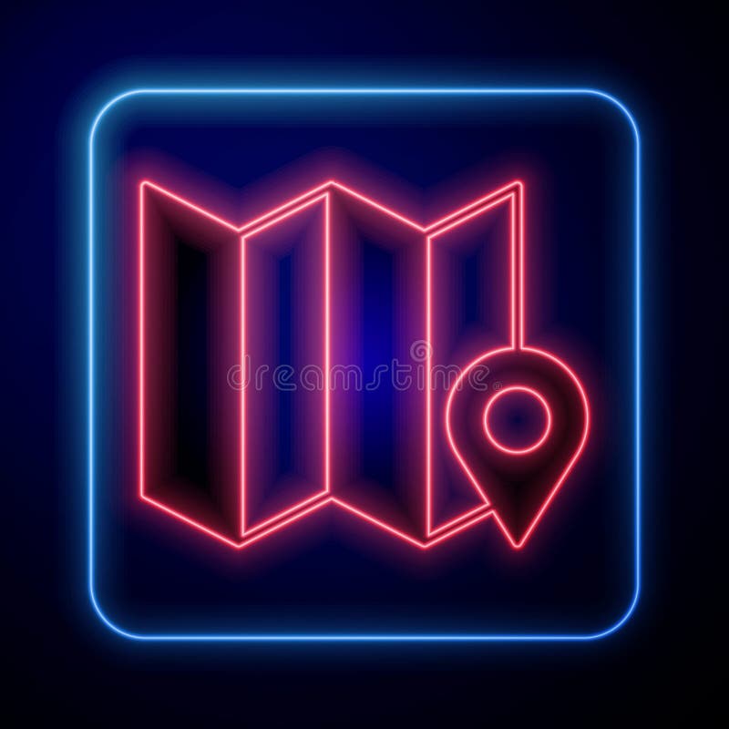 Neon Map Location Icon Stock Illustrations – 9,100 Neon Map Location ...