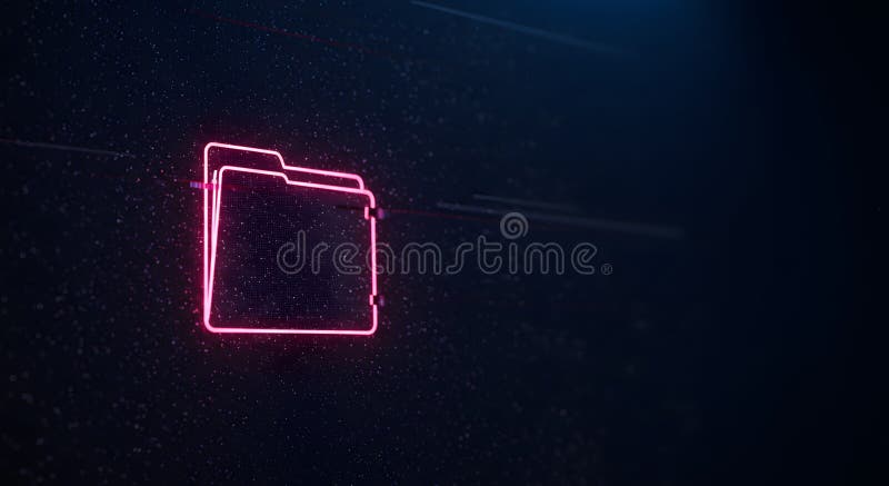 Glowing Neon Folder Icon Dark Background Stock Photos - Free & Royalty ...