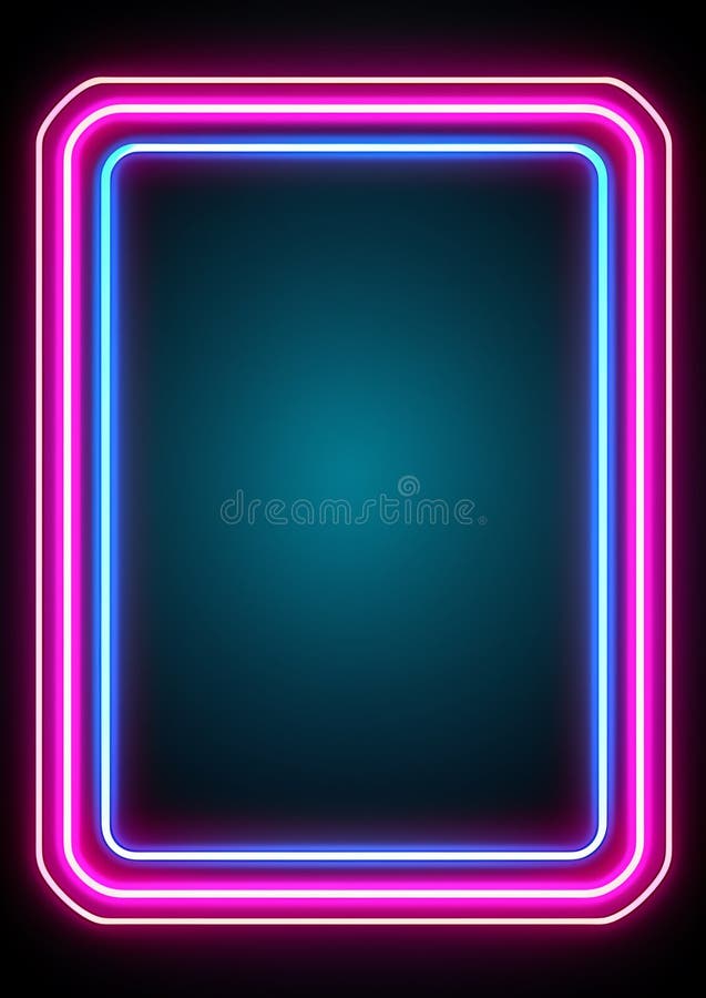 Glowing Neon Frame 80s Retro Nostalgic Stock Illustration ...
