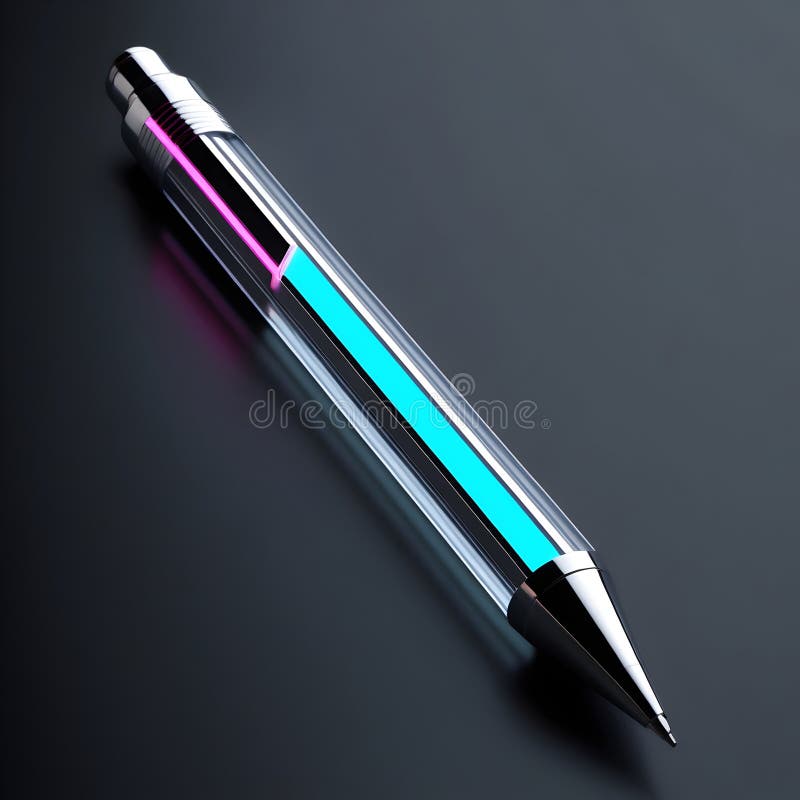 Glowing Neon Futuristic Pencil Rendered in Cinematic Lighting for Use ...