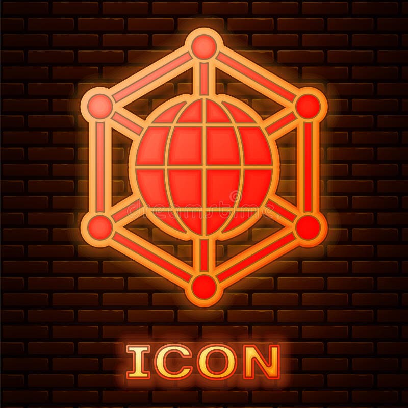 Glowing Neon Hanukkah Menorah Icon Isolated on Brick Wall Background ...