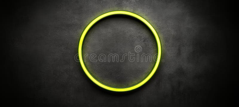 Glowing Neon Green Circle on Dark Background, Abstract Minimalist ...