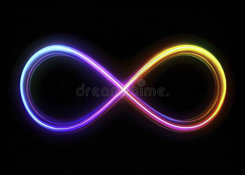 A Glowing Neon Infinity Symbol a Visual Symphony of Endless ...