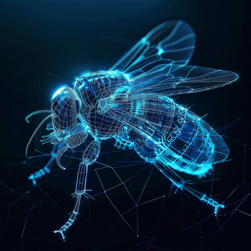 Glowing Neon Insect Hovering Glitch Insect Texture Material Y2k Texture ...