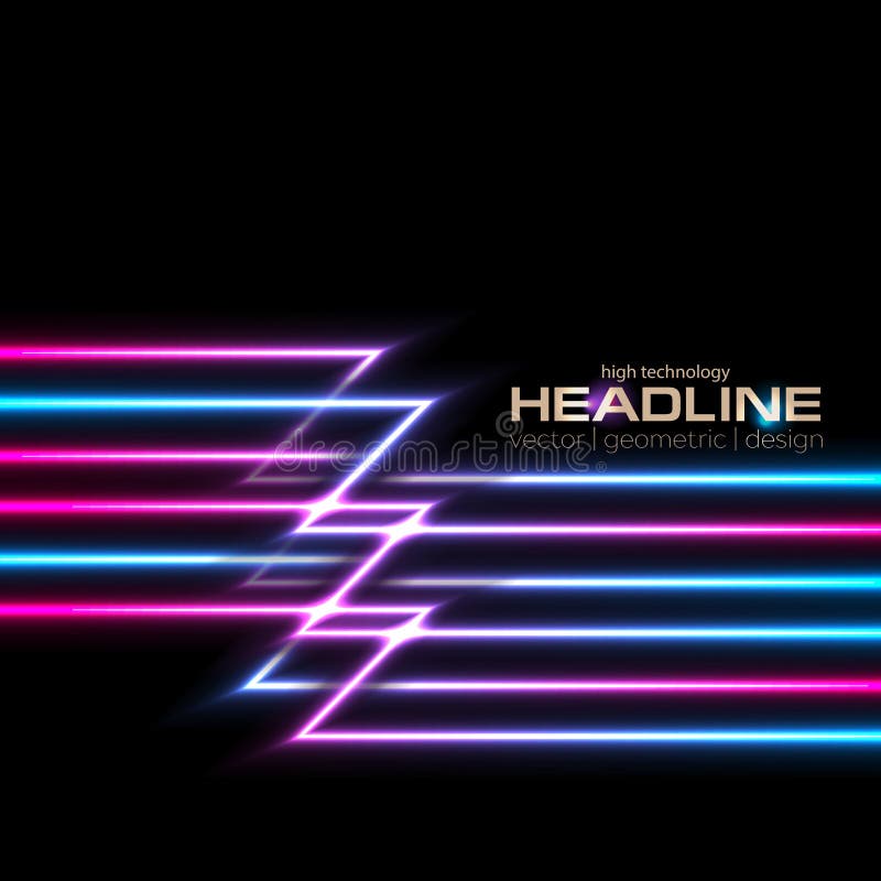 Glowing Neon Laser Stripes Abstract Background Stock Vector ...