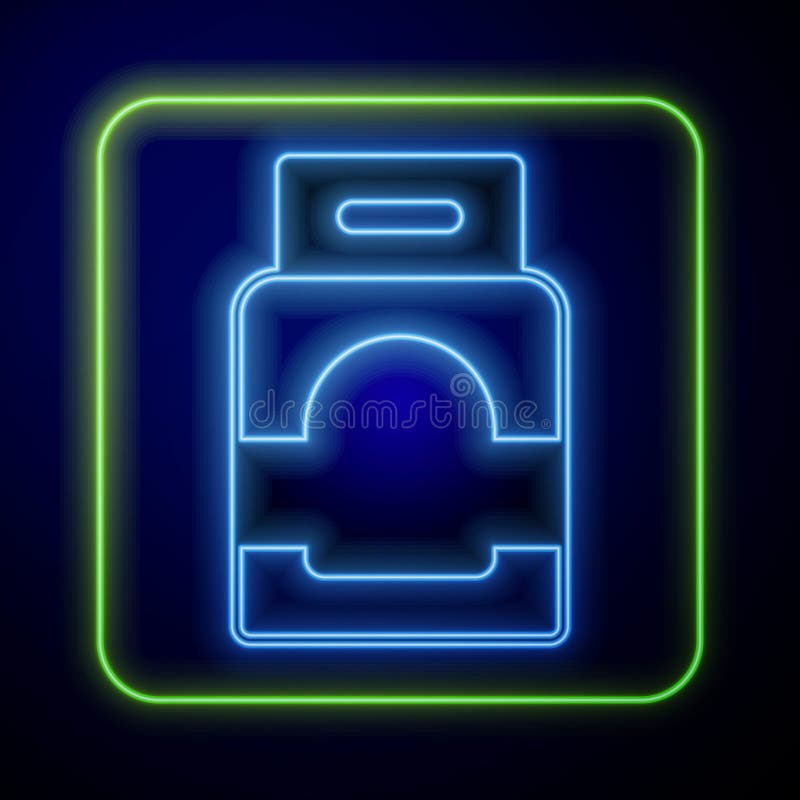 Glowing Neon Laundry Detergent for Automatic Wash Machine Icon Isolated ...