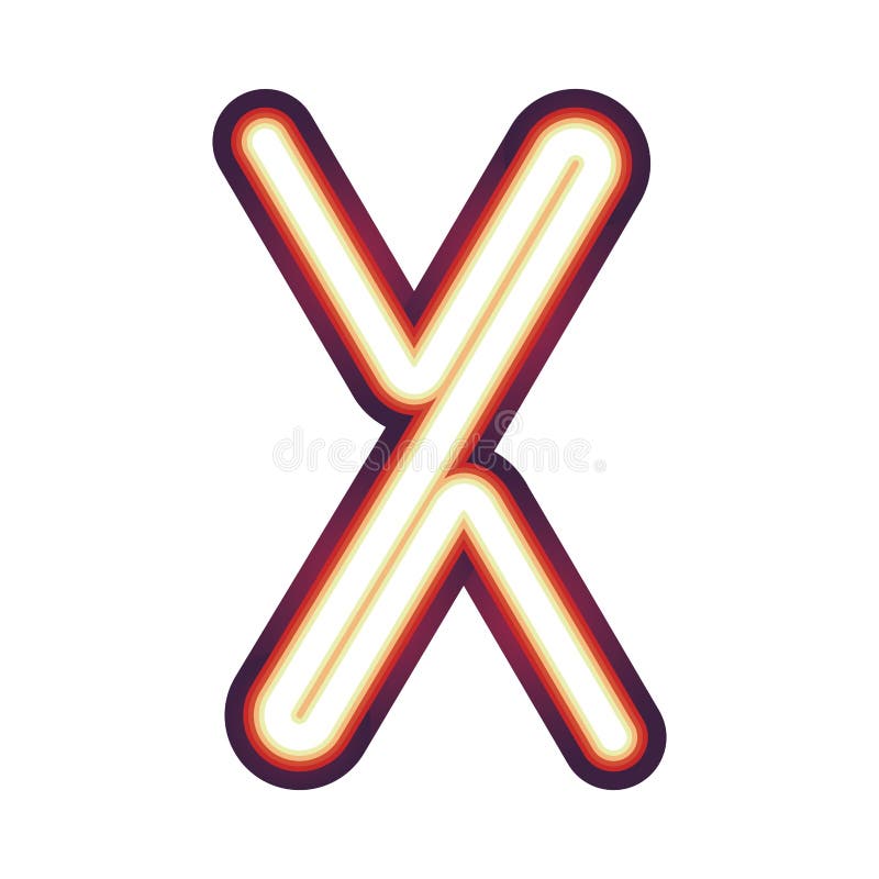 Glowing neon letter X stock vector. Illustration of collection - 79181963