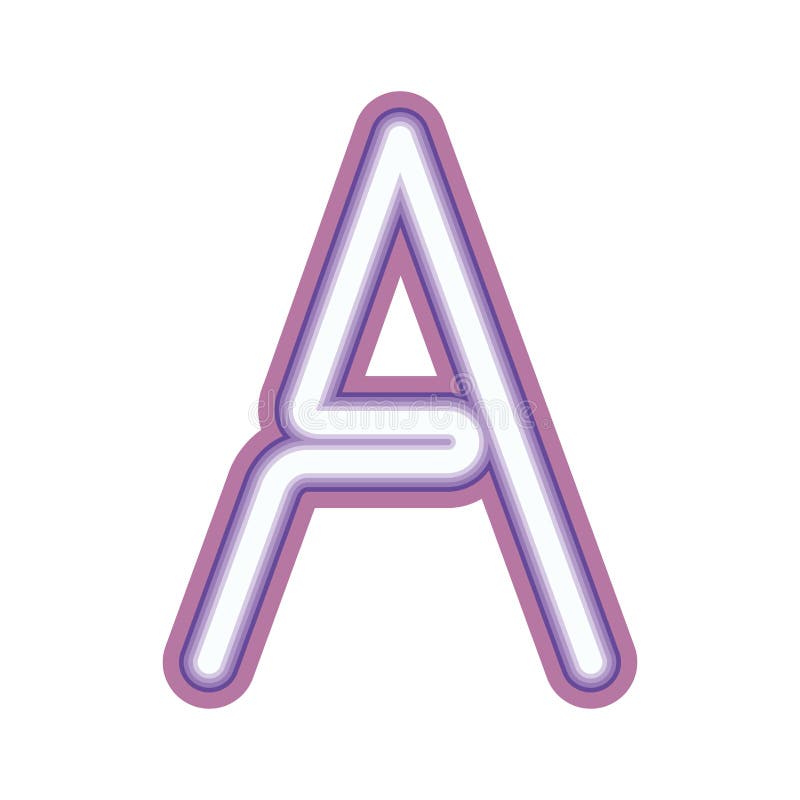 Glowing neon letter a stock vector. Illustration of icon - 79182009