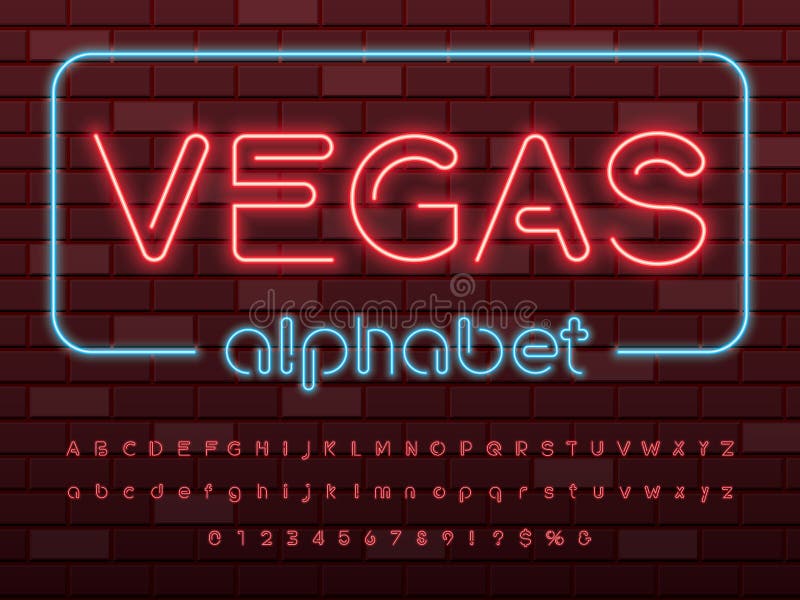 Neon light script font stock vector. Illustration of glow - 140964775