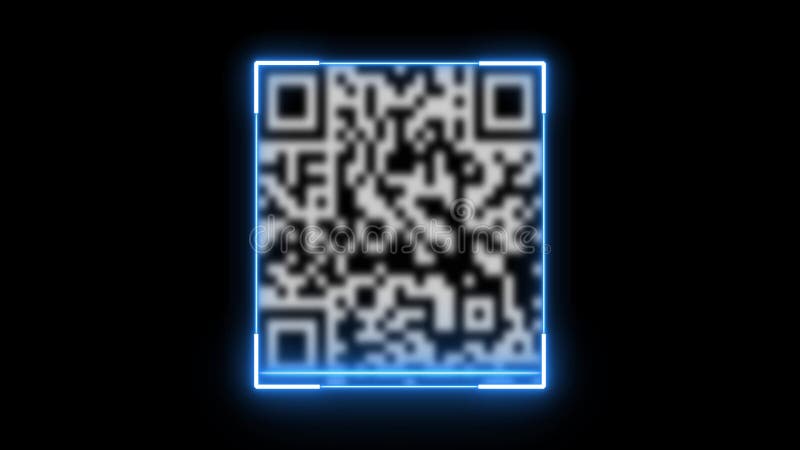 Glowing Neon Light Animated Barcode or Qr Code Scanner, QR Code Scanner Animation, QR Code ...