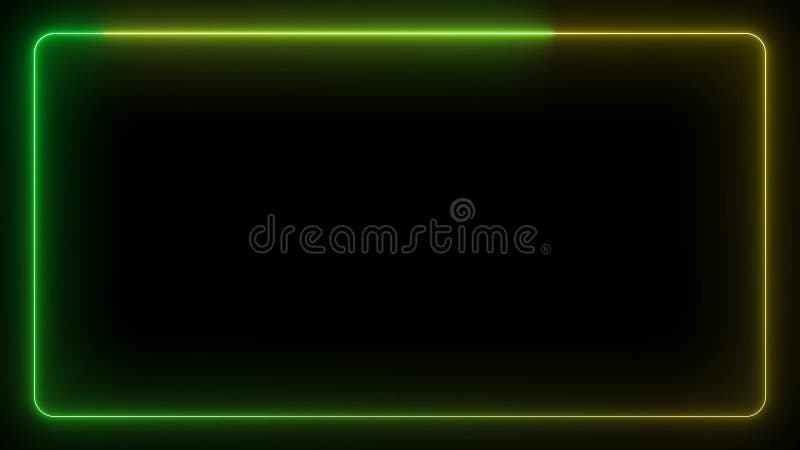 Glowing Neon Light Effect Animation Footage with Rectangle Shape or ...