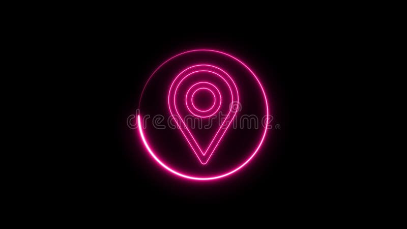 Glowing Neon Light Location Icon. Location Symbol Glowing on Dark Stock ...