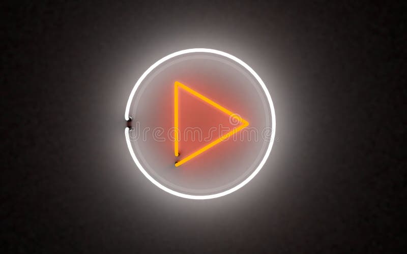 Glowing Neon Light Play Button. 3d Rendering Stock Illustration ...