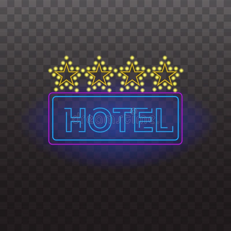 Glowing Neon Light Signs Illuminated on Transparent Background. Design ...