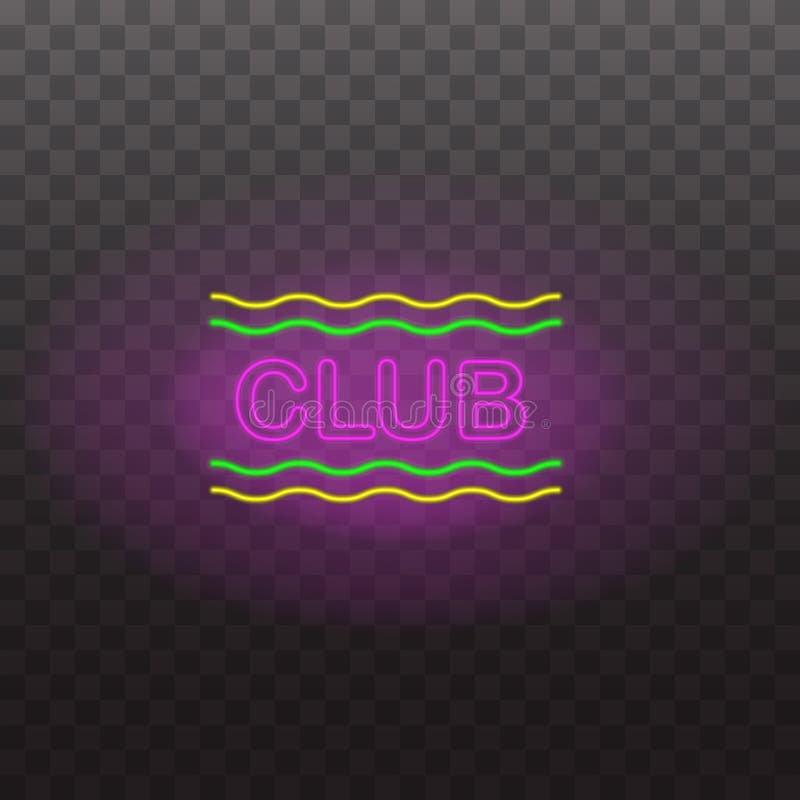 Glowing Neon Light Signs Illuminated Isolated on Transparent Background ...