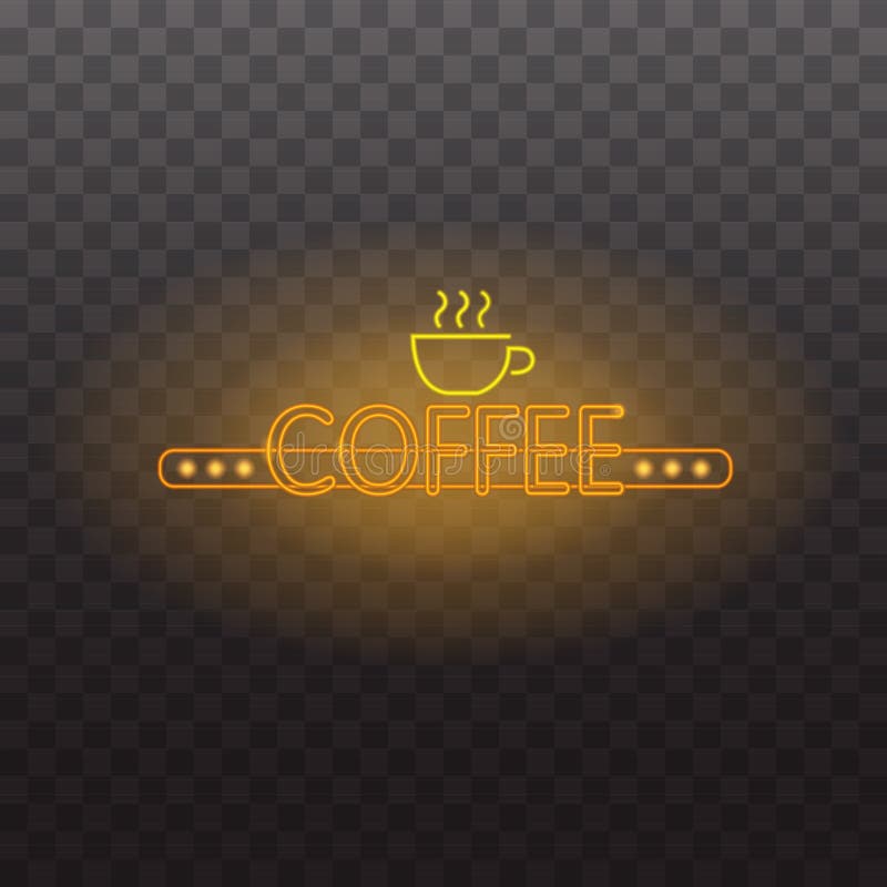 Glowing Neon Light Signs Illuminated on Transparent Background. Design ...