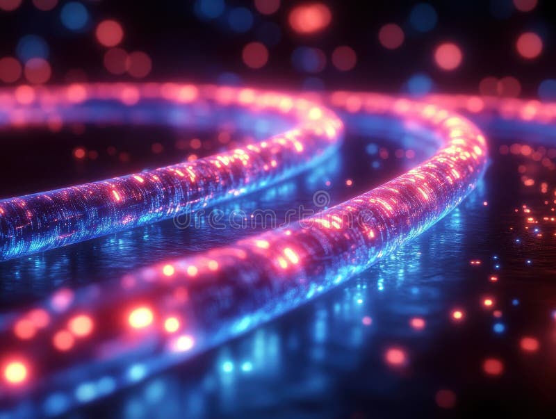 Glowing Neon Lights Create Vibrant Path in Mesmerizing Abstract Digital ...
