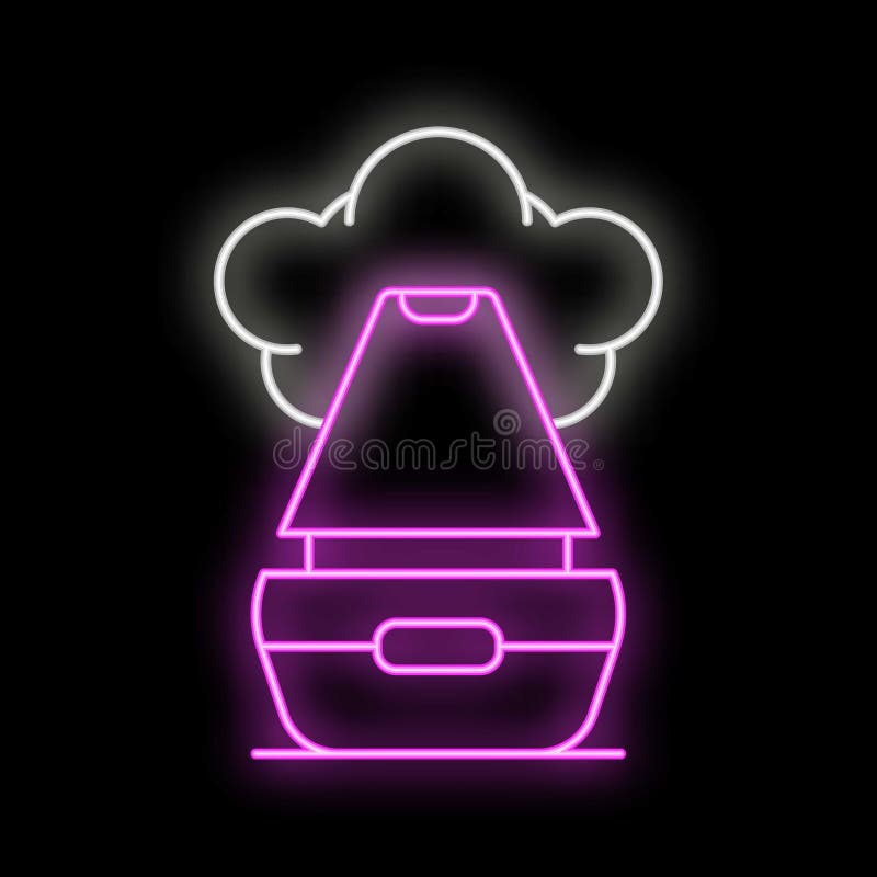Glowing Neon Line Aroma Diffuser Icon Isolated on a Black Background ...