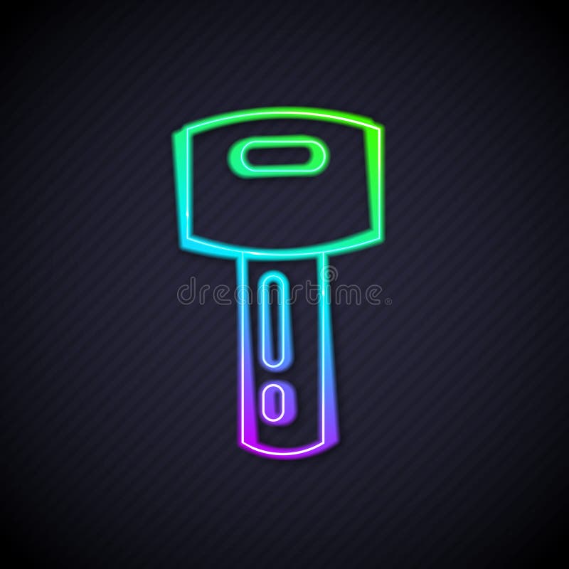 Glowing Neon Line Car Key with Remote Icon Isolated on Black Background ...