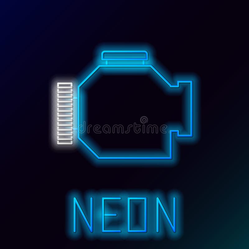 Check Engine Warning Sign Isolated In Black Background. Engine Repair ...