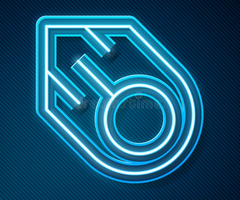 Glowing Neon Line Comet Falling Down Fast Icon Isolated on Blue ...