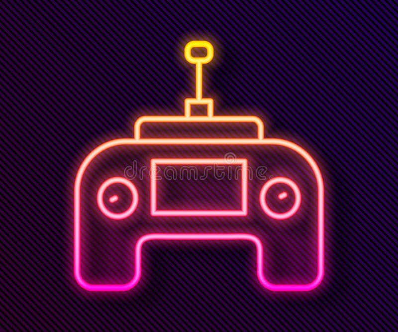 Glowing Neon Line Drone Radio Remote Control Transmitter Icon Isolated ...