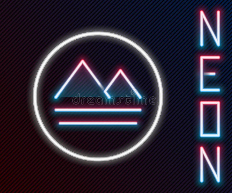 Glowing Neon Line Earth Element of the Symbol Alchemy Icon Isolated on ...