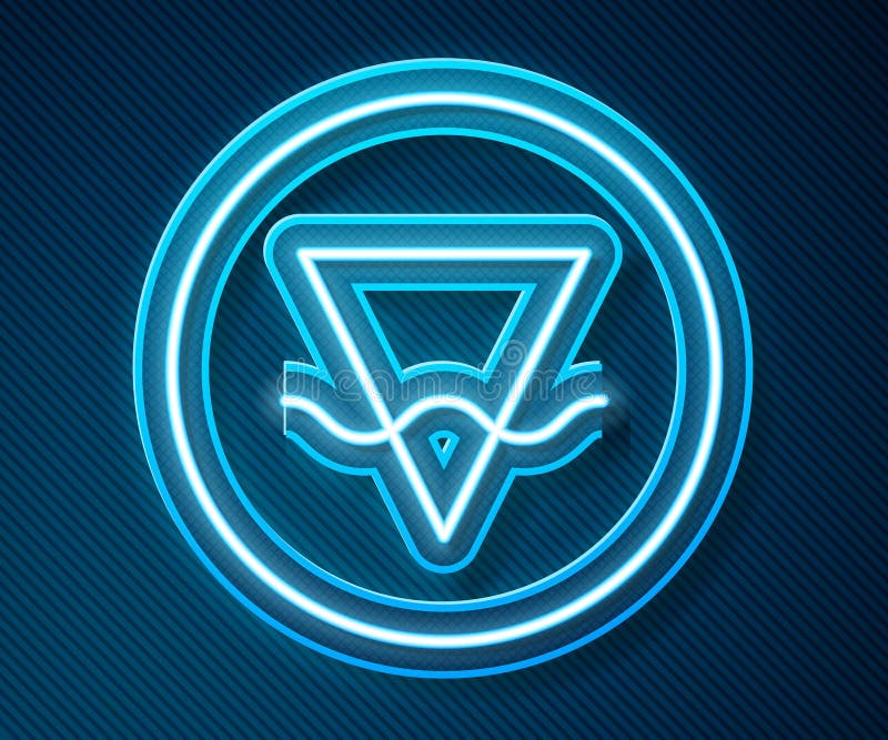 Glowing Neon Line Earth Element of the Symbol Alchemy Icon Isolated on ...