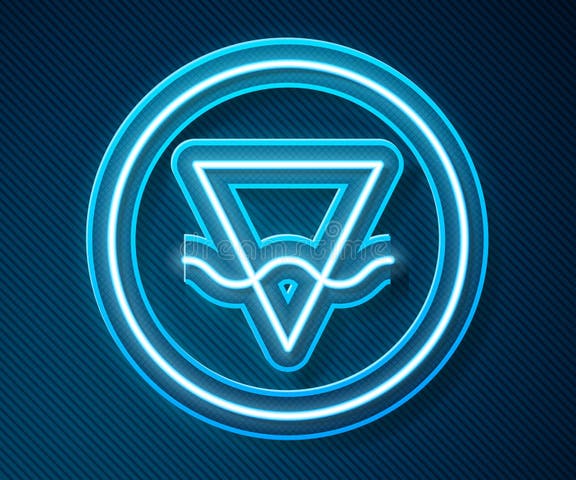 Glowing Neon Line Earth Element of the Symbol Alchemy Icon Isolated on ...