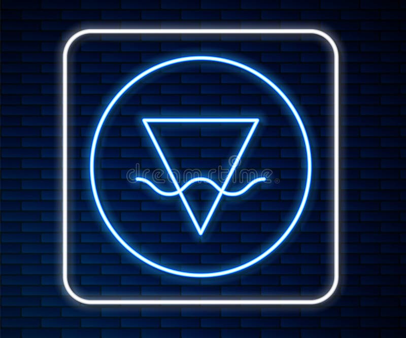 Glowing Neon Line Earth Element of the Symbol Alchemy Icon Isolated on ...