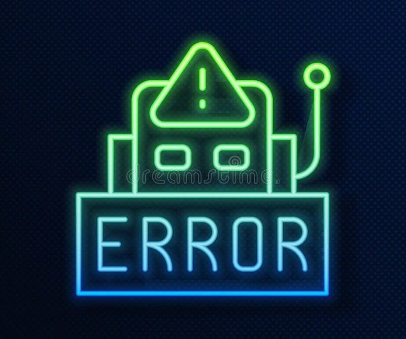 Glowing Neon Line Error in the Operation Program of the Robot Icon ...