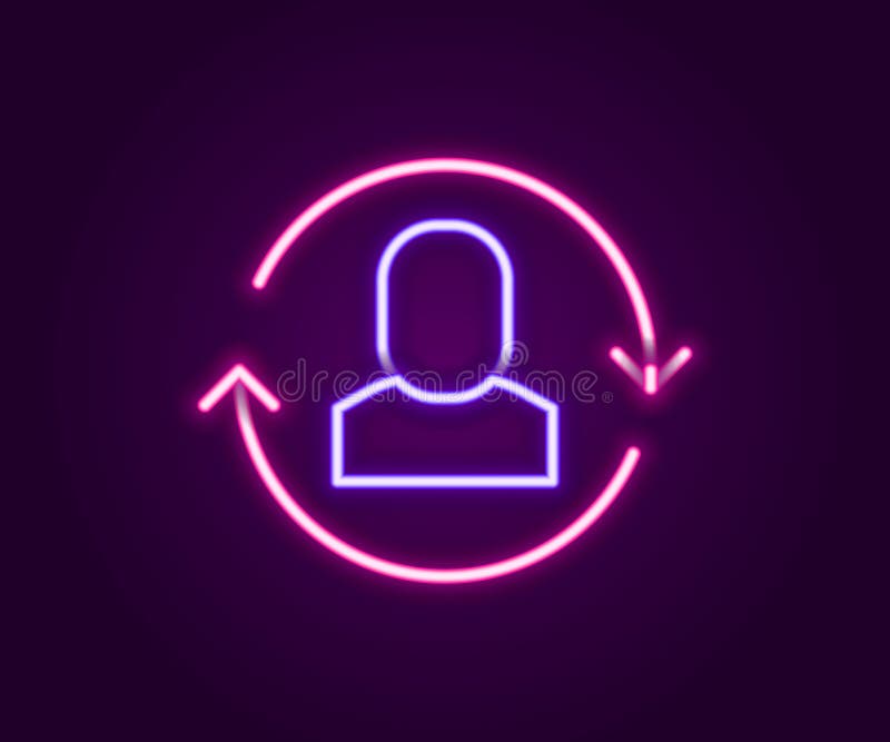 Glowing Neon Line Exchange Work Icon Isolated on Black Background ... Glowing Neon Line Exchange Work Icon Isolated on Black Background ...