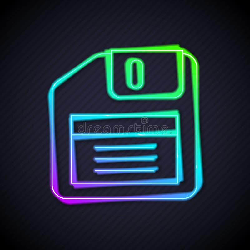Glowing Neon Line Floppy Disk for Computer Data Storage Icon Isolated ... Glowing Neon Line Floppy Disk for Computer Data Storage Icon Isolated ...