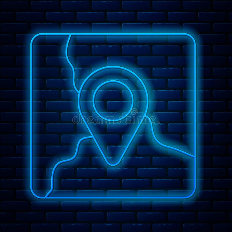 Neon Map Location Icon Stock Illustrations – 9,100 Neon Map Location ...