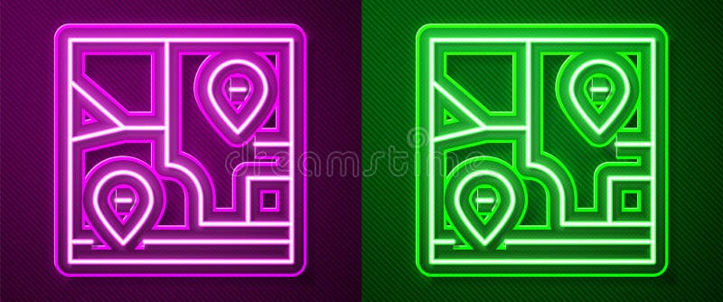 Neon Map Location Icon Stock Illustrations – 9,100 Neon Map Location ...
