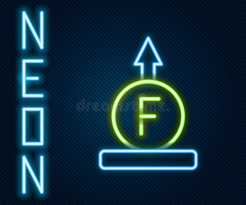 Glowing Neon Line Force of Physic Formula Calculation Icon Isolated on ...