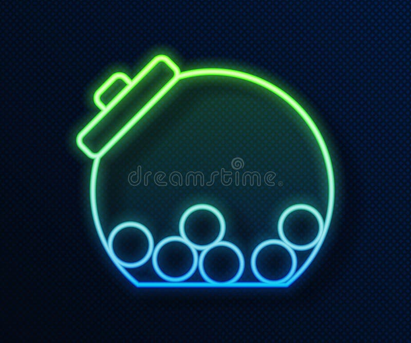 Glowing Neon Line Glass Jar with Candies Inside Icon Isolated on Blue ...