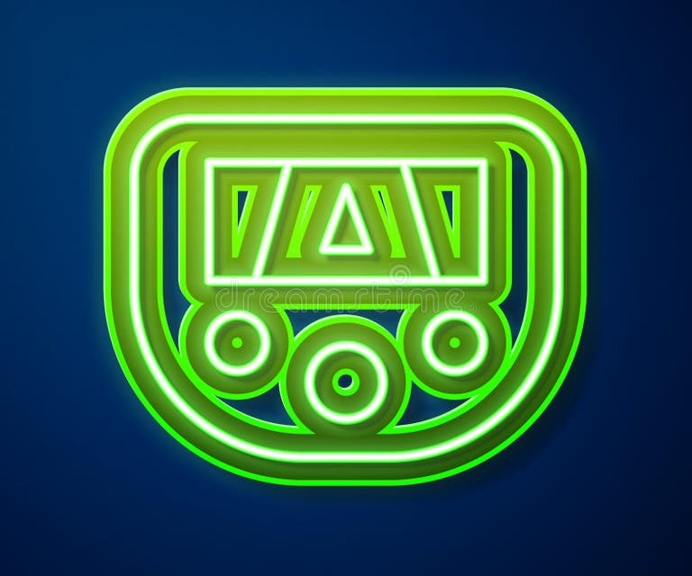 Glowing Neon Line Gps Device with Map Icon Isolated on Blue Background ...