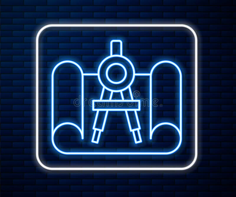 Glowing Neon Line Graphing Paper for Engineering and Drawing Compass ...